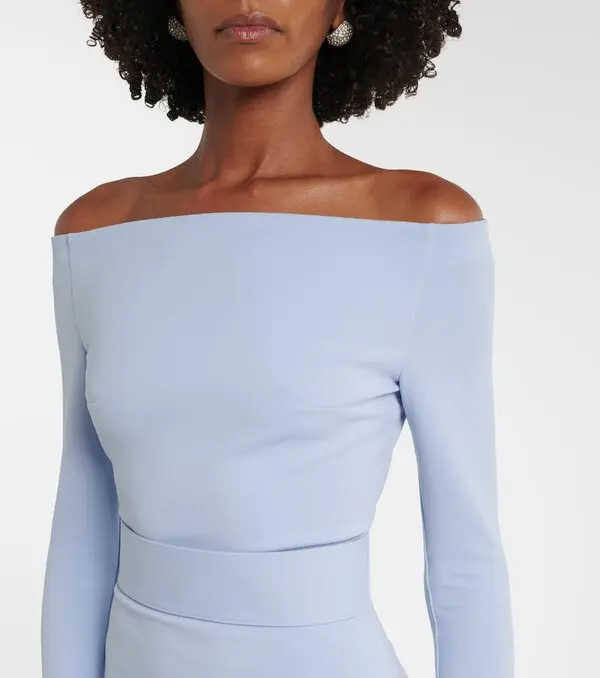 Solace London Sabina Off-shoulder Gown - Blue