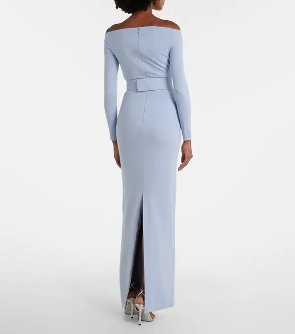 Solace London Sabina Off-shoulder Gown - Blue