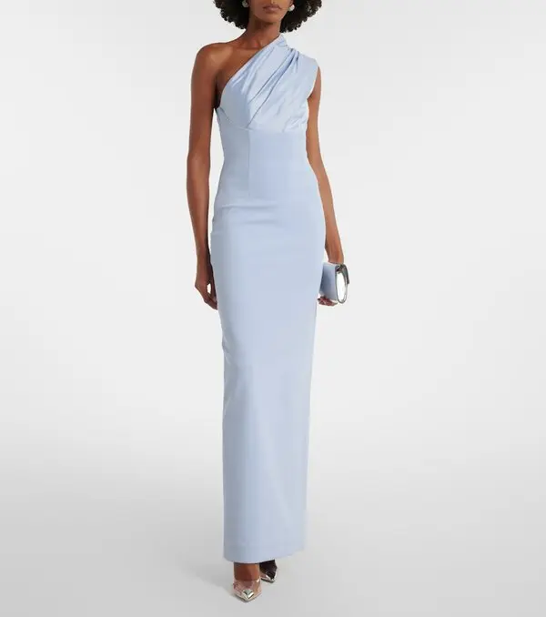 Solace London Gracie One-shoulder Gown - Blue