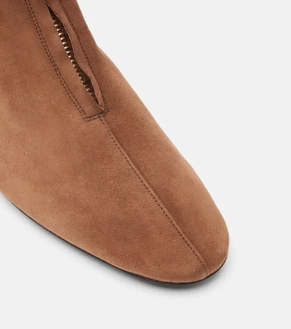 HERBERT LEVINE Shearling-trimmed Suede Ankle Boots