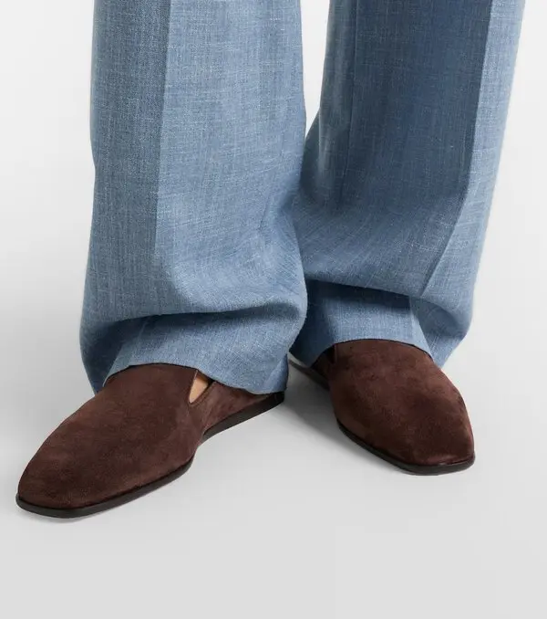 JIMMY CHOO Eliot Suede Loafers - Brown