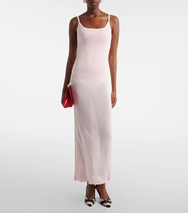 Jacquemus Nodo Knitted Maxi Dress - Pink