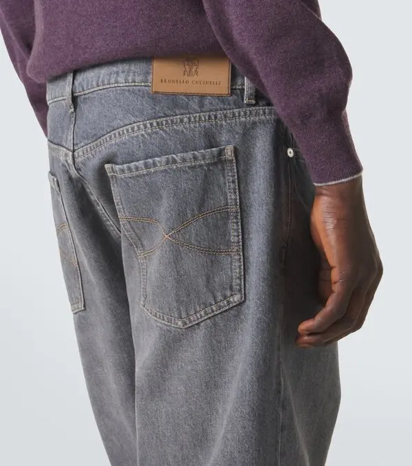 Brunello Cucinelli Mid-rise Straight Leg Jeans - Grey