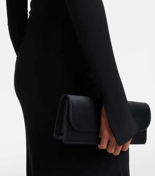 Victoria Beckham Gathered Asymmetric Jersey Midi Dress