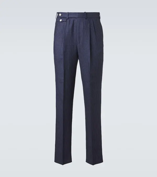 Dunhill Striped Linen Tapered Pants