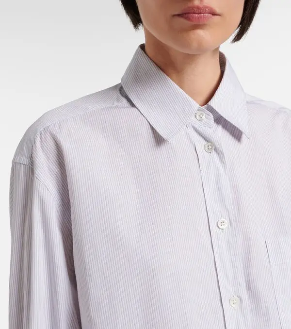 THE ROW Gavina Pinstripe Cotton Poplin Shirt