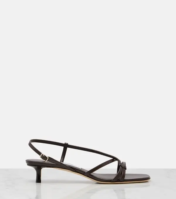JIMMY CHOO Farris Leather Sandals - Brown