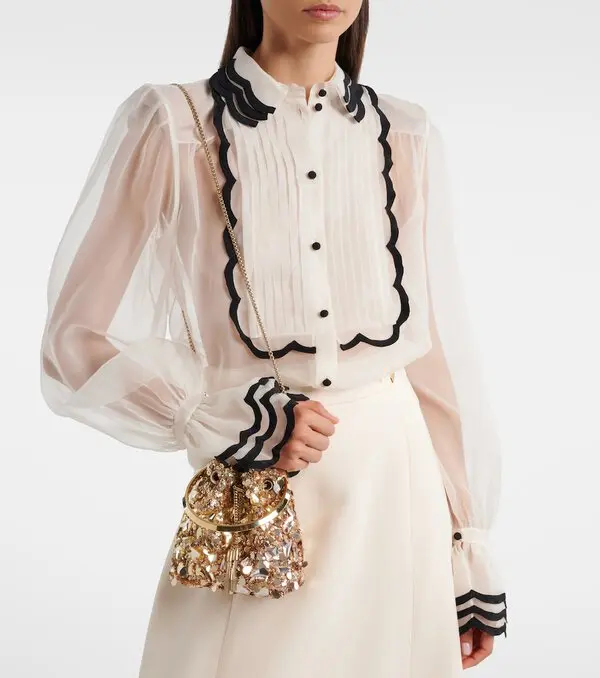 JIMMY CHOO Bon Bon Small Embellished Bucket Bag