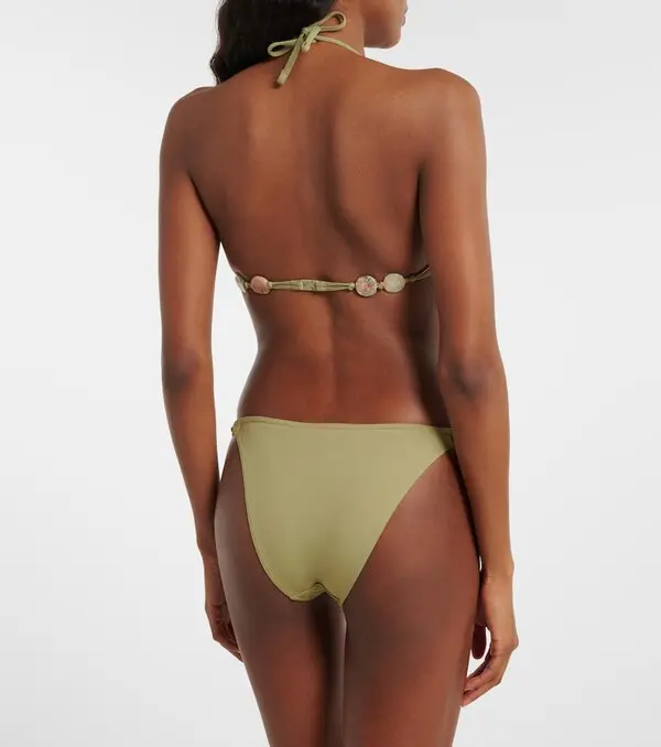ERES Alva Embellished Bikini Top - Green