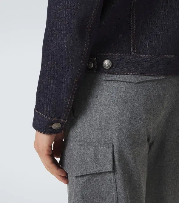 Brunello Cucinelli Leather-trimmed Denim Jacket
