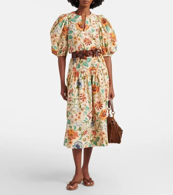 Ulla Johnson Florielle Floral Cotton Top - Multicoloured