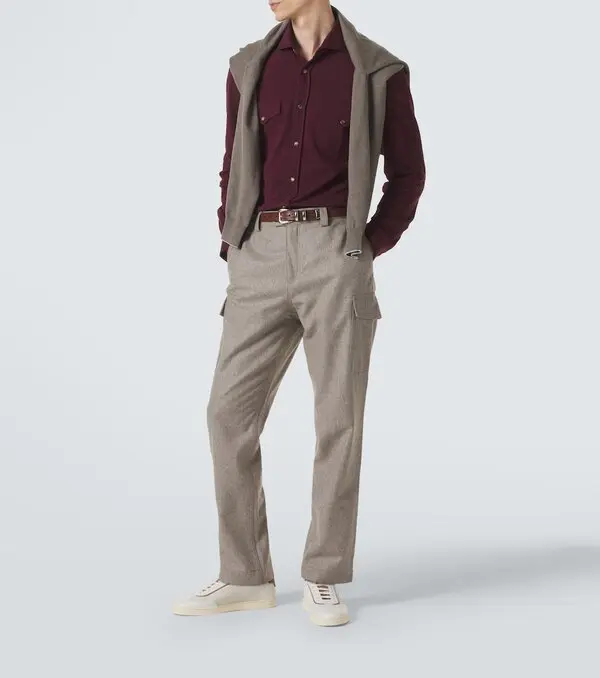 Brunello Cucinelli Tapered Wool Trousers - Beige