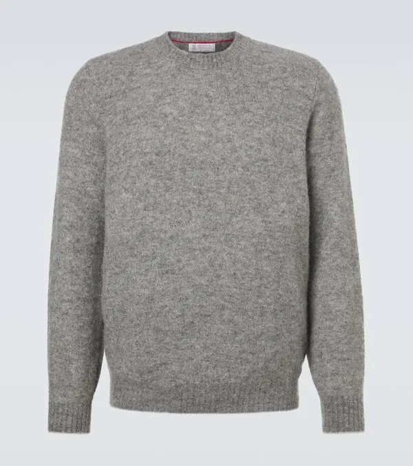 Brunello Cucinelli Alpaca, Cashmere, And Wool-blend Crewneck Sweater