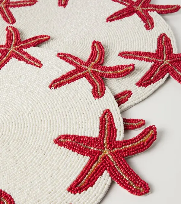 LES-OTTOMANS Set Of 4 Beaded Placemats