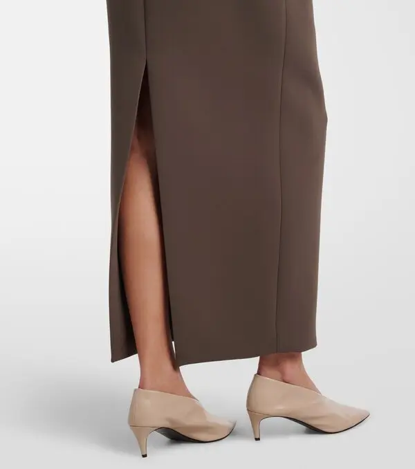 Khaite Winton Crepe Maxi Skirt - Grey