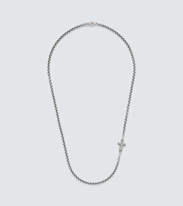 David Yurman Sterling Cross Station Necklace - Silver