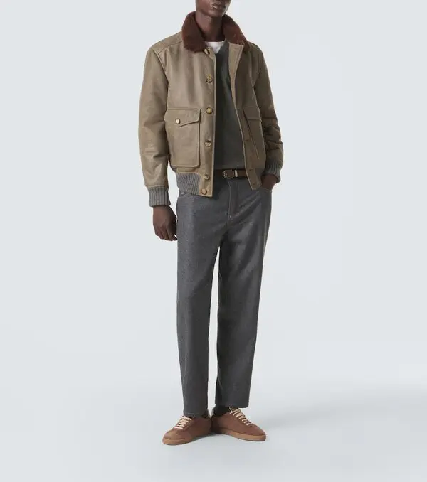 Brunello Cucinelli Virgin Wool Flannel Straight Pants
