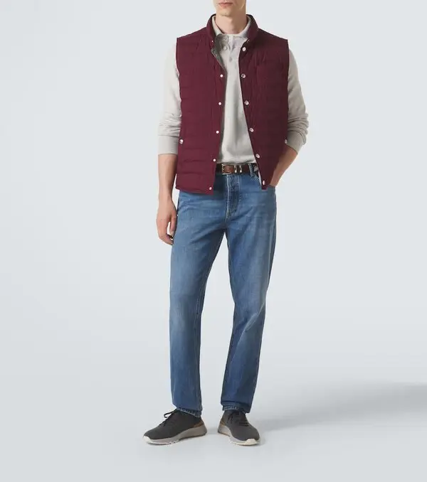 Brunello Cucinelli Fabric And Leather Trimmed Lace-up Sneakers
