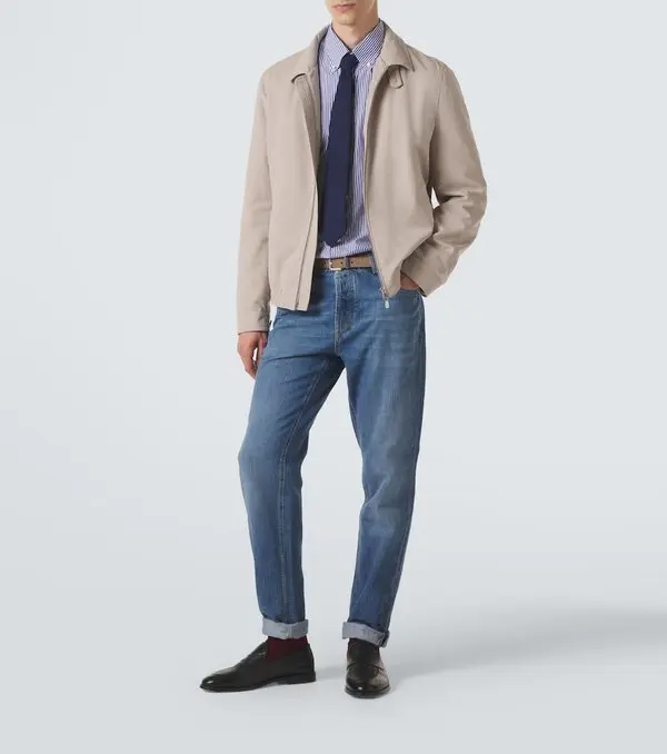 Brunello Cucinelli Striped Cotton Shirt - Blue
