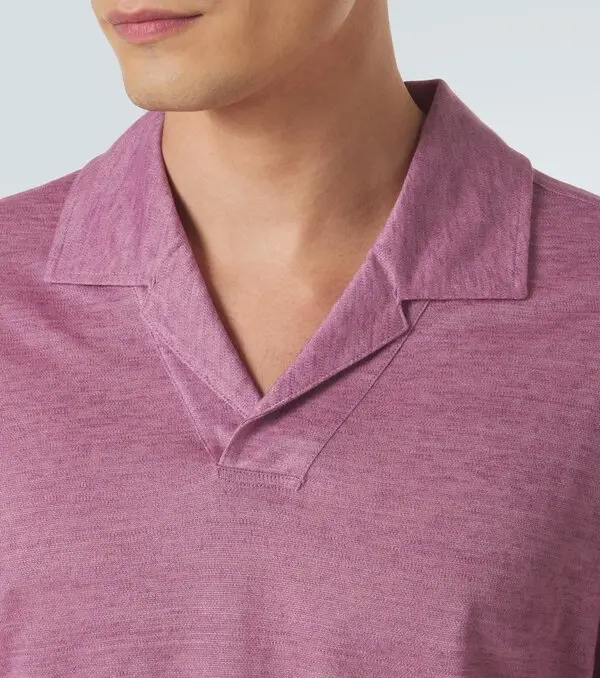 Zegna Linen Polo Shirt - Purple