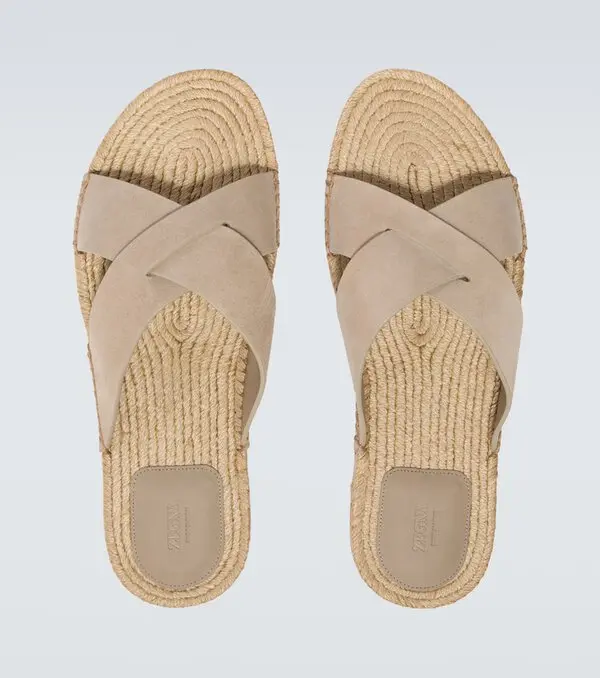 Zegna Suede Espadrille Sandals