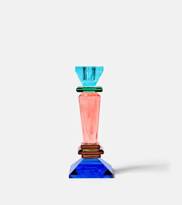 LES-OTTOMANS Crystal Candle Holder - Multicoloured