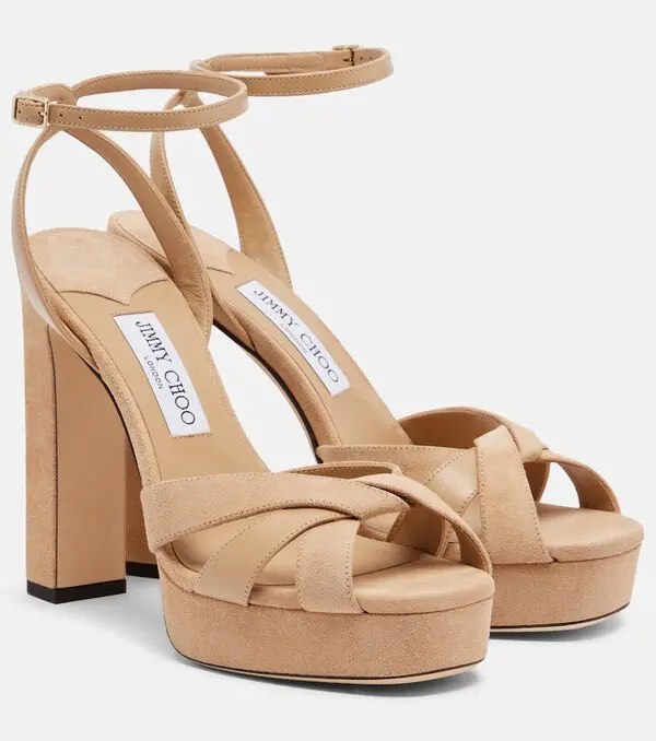JIMMY CHOO Kove Suede Platform Sandals
