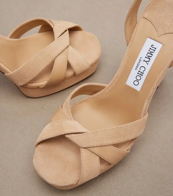 JIMMY CHOO Kove Suede Platform Sandals