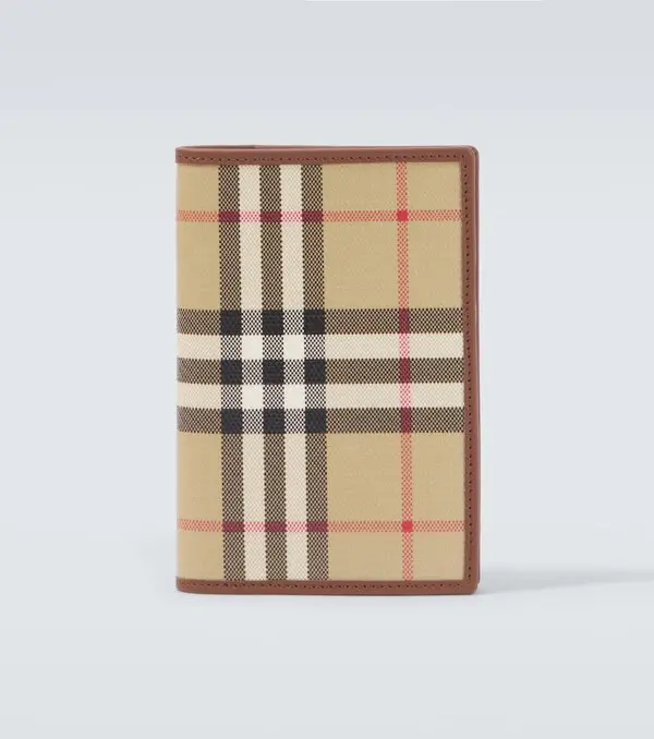 Burberry Check Canvas Passport Holder - Beige
