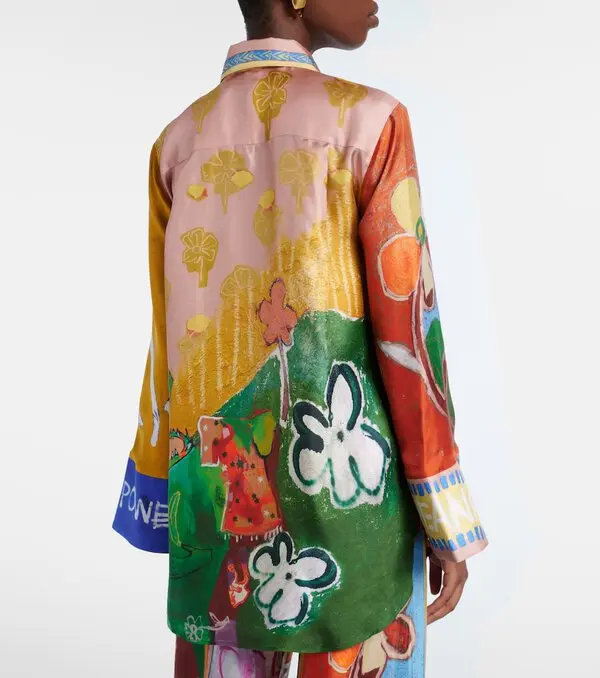 ALEMAIS Printed Silk Twill Shirt