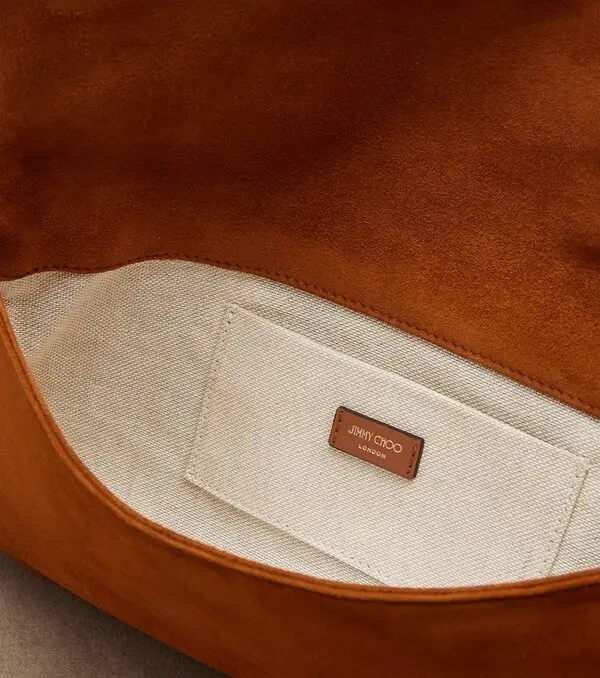 JIMMY CHOO Zandra Beaded Suede Clutch - Brown