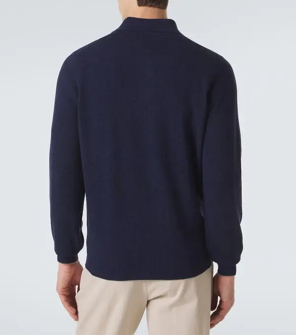 Brunello Cucinelli Cashmere Polo Sweater - Blue
