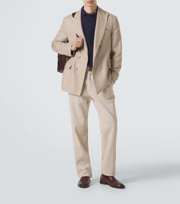 Brunello Cucinelli Cashmere Polo Sweater - Blue