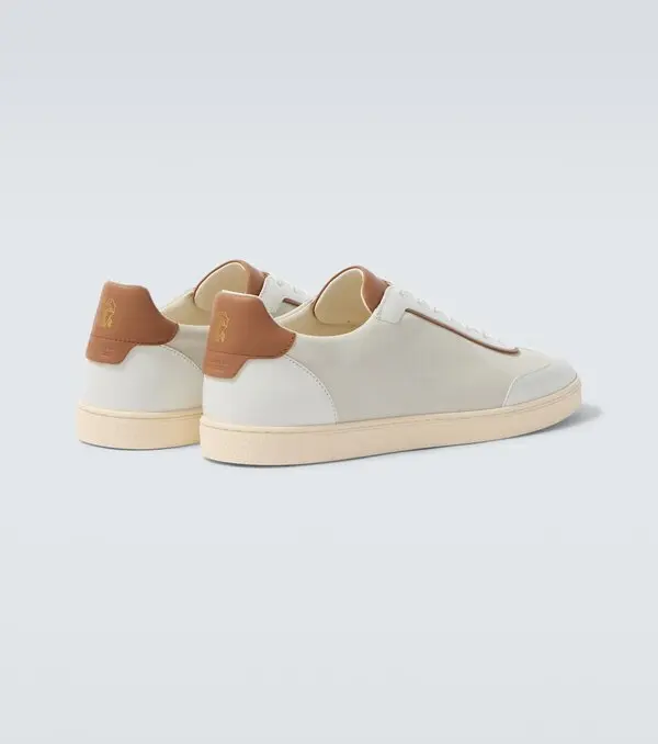 Brunello Cucinelli Leather-trimmed Suede Sneakers