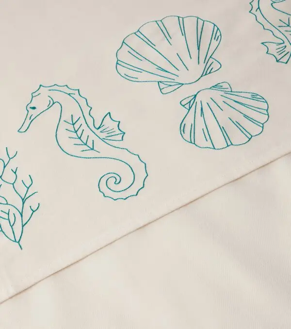 LES-OTTOMANS Embroidered Linen Tablecloth