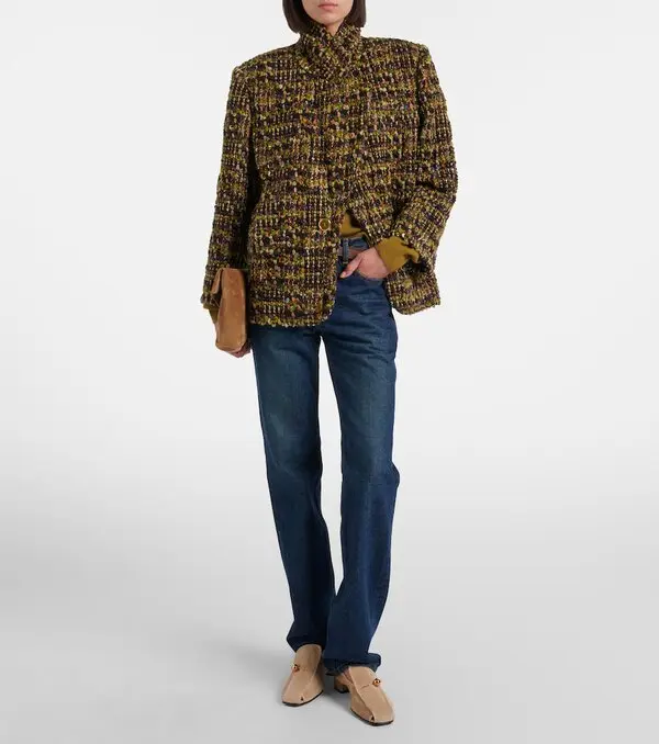 HERBERT LEVINE Showtime Suede Loafer Pumps With Gold Hardware