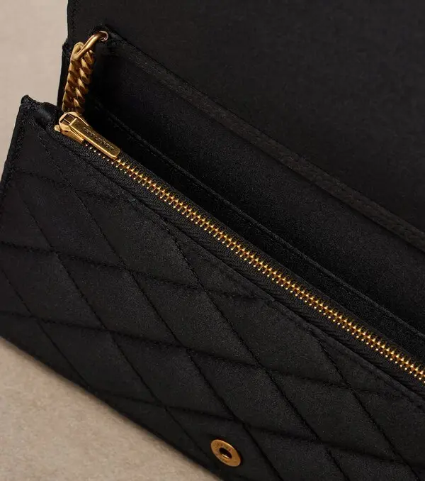 Saint Laurent Quilted Satin Mini Shoulder Bag - Black