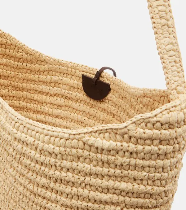 THE ROW Alma" Raffia Shoulder Bag - Beige