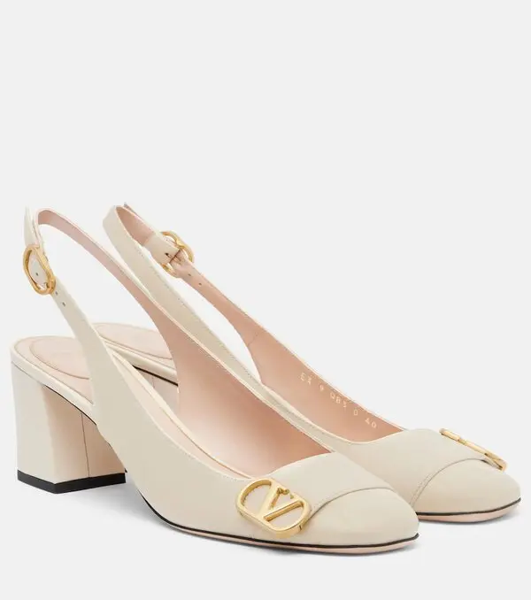 Valentino Garavani Vlogo Slingback Pumps - White