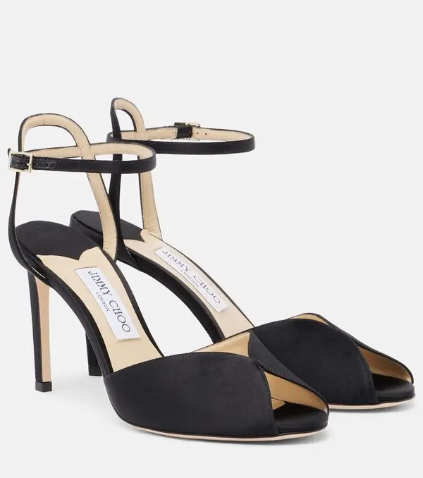 JIMMY CHOO Sacora Suede Sandals - Black