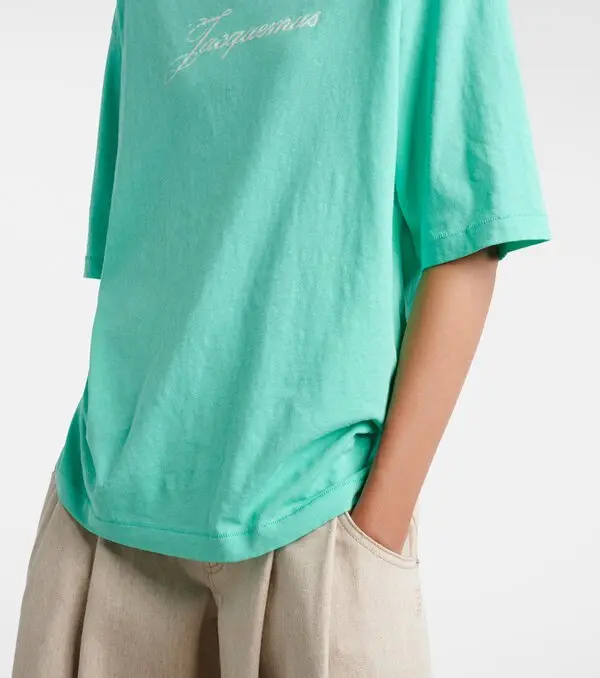 Jacquemus Logo Cotton And Hemp Jersey T-shirt - Green
