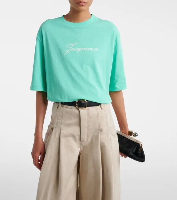 Jacquemus Logo Cotton And Hemp Jersey T-shirt - Green