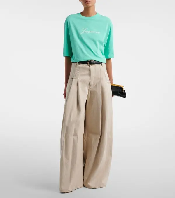 Jacquemus Logo Cotton And Hemp Jersey T-shirt - Green