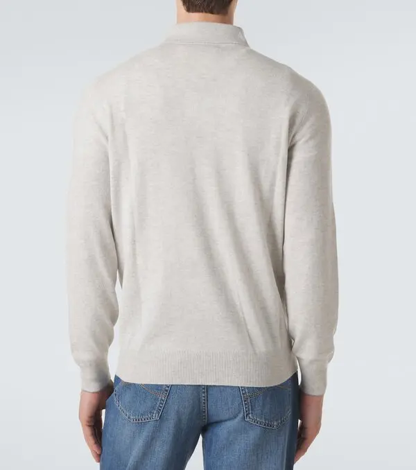 Brunello Cucinelli Cashmere Polo Sweater - Grey