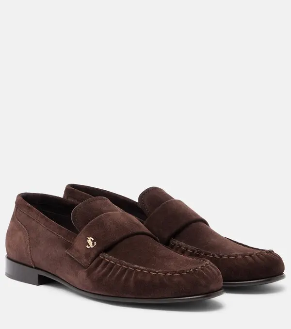 JIMMY CHOO Suede Loafers - Brown