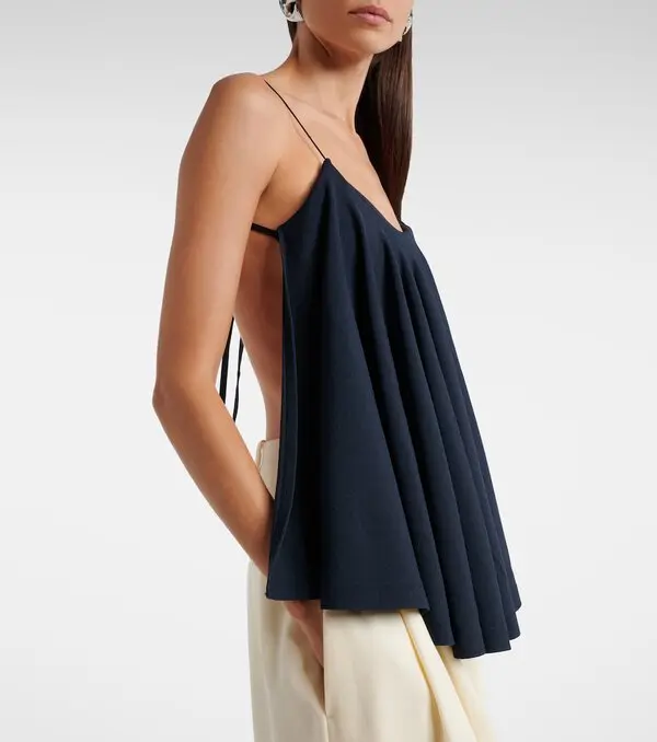 Jacquemus Voile Open-back Jersey Top - Blue