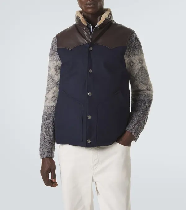 Brunello Cucinelli Shearling-trimmed Wool Vest