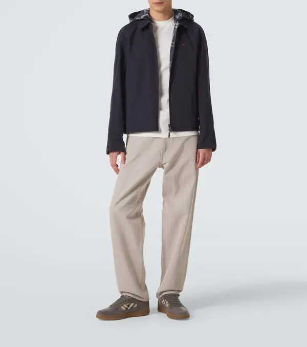 Burberry Terrace Leather And Suede Sneakers - Grey