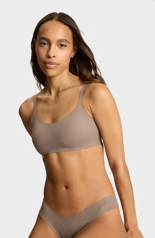 Commando Rib Bralette - Truffle