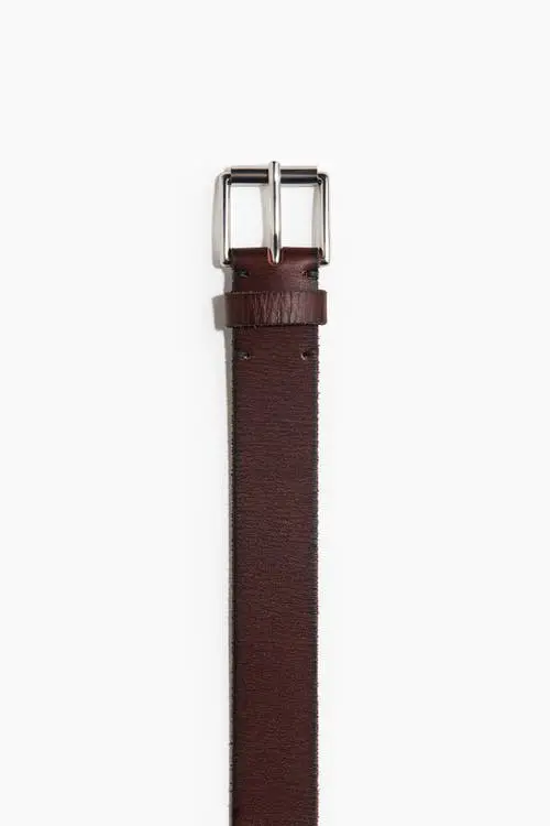 H&m Leather Belt With Metal Buckle
